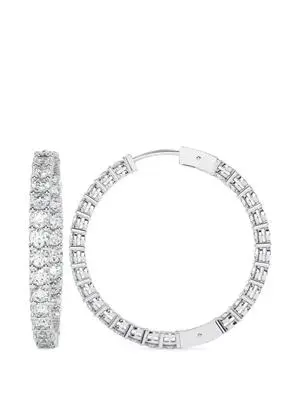 DIAMOND ESSENTIALS Diamond Hoop Earrings - Silver