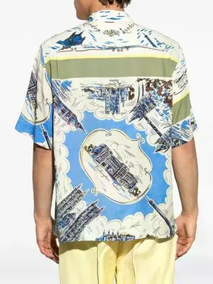 Paul Smith London Scarf Graphic-print Short-sleeved Shirt - Neutrals
