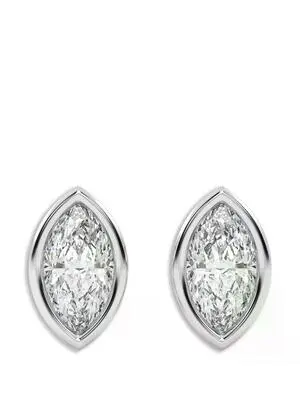 Diamond Essentials Diamond Solitaire Stud Earrings In 14k White Gold - Silver
