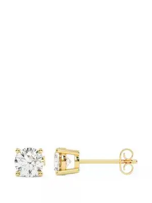 Diamond Essentials 14k Yellow Laboratory-grown Round Brilliant-cut Diamond Stud Earrings 1 Carat Total