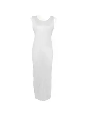 Issey Miyake Pleated-design Midi Dress - Grey