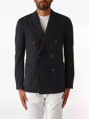 LARDINI Double-breasted Peak-lapels Blazer - Blue