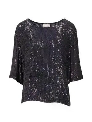 P.a.r.o.s.h Sequin-embellished Short-sleeve T-shirt - Black