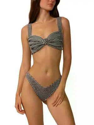 MONTCE Hayden Gingham Bikini Top - Black