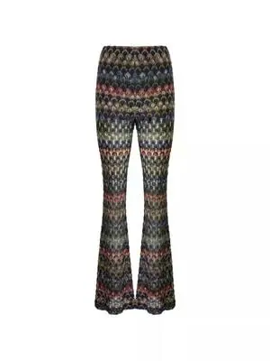 Missoni Geometric Pattern Knit Trousers - Blue
