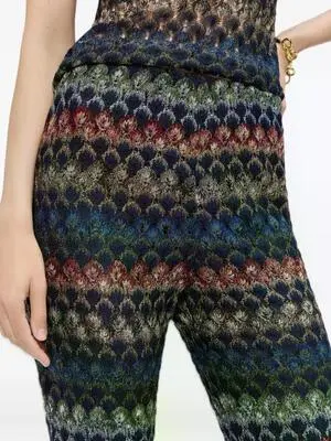 Missoni Geometric Pattern Knit Trousers - Blue