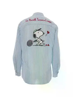 MC2 SAINT BARTH Brigitte Tennis Lover Snoopy Striped Shirt