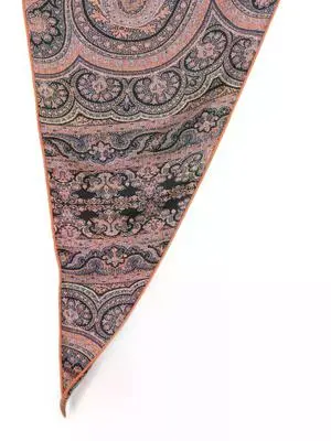 PIERRE-LOUIS MASCIA Paisley-print Triangular Scarf - Grey