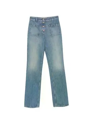 Valentino Garavani Button-up Patch-pocket Jeans - Blue