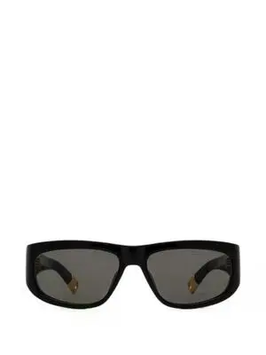 Jacquemus Pilota Rectangle Frame Sunglasses - Black