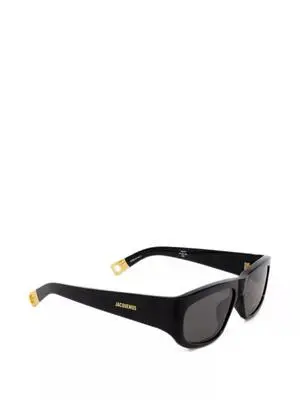 Jacquemus Pilota Rectangle Frame Sunglasses - Black