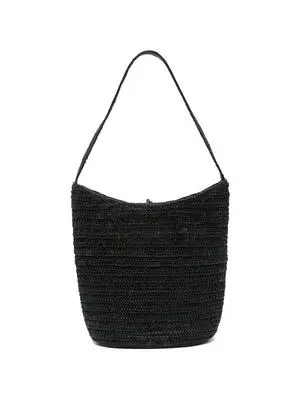 THE ROW Alma Woven Shoulder Bag - Black