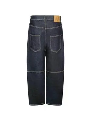 Moschino Heart-motif Frayed Wide-leg Jeans - Blue