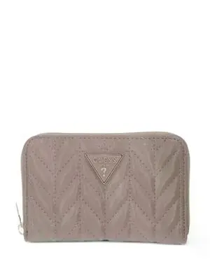 Guess Cheryl Chevron-quilted Logo-plaque Wallet - Neutrals