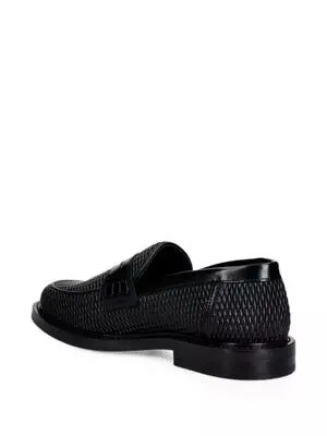 Filling Pieces Reed Woven-design Penny Loafers