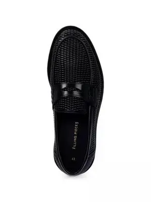 Filling Pieces Reed Woven-design Penny Loafers