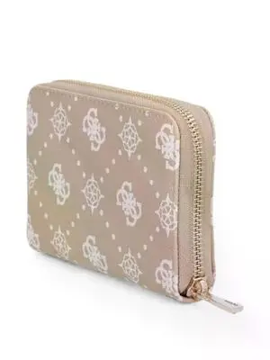 Guess Emelie Logo-print Zip-around Wallet - Neutrals
