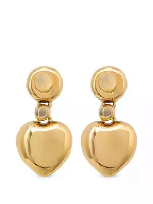 CHIARA FERRAGNI Bold Heart Pendant Drop Earrings - Gold