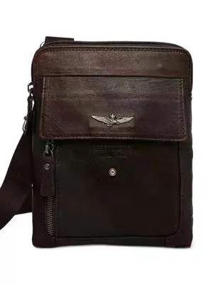 AERONAUTICA MILITARE Logo-plaque Leather Belt Bag - Brown