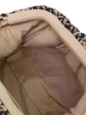 SESSUN Woven Design Clutch Bag With Ruched Detailing