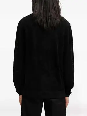 Filling Pieces Breaking Bread Logo-jacquard Mesh Cardigan