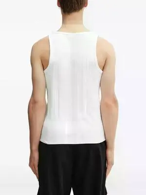 Filling Pieces Ribbed-knit Logo-embroidered Vest - White