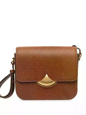 SESSUN Diviluz Lizard-effect Leather Shoulder Bag - Brown
