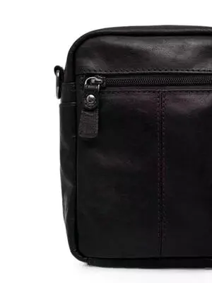 AERONAUTICA MILITARE Logo-plaque Leather Belt Bag - Black