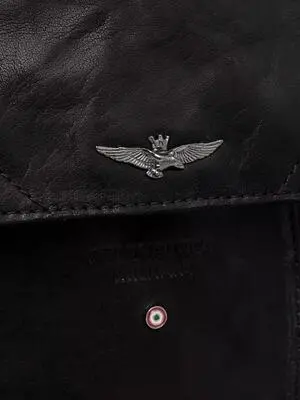 AERONAUTICA MILITARE Logo Plaque Leather Belt Bag