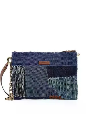 SESSUN Farawa Patchwork Fringed Shoulder Bag - Blue