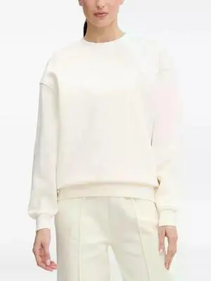 Guess Nat Logo-plaque Drop-shoulder Sweatshirt - Neutrals