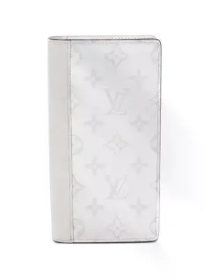 LOUIS VUITTON 2010s Taigarama Brazza Bi-fold Leather Wallet - Grey