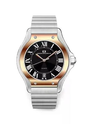 OCEANAUT 43mm Watch With Stainless Steel Link Bracelet - Black