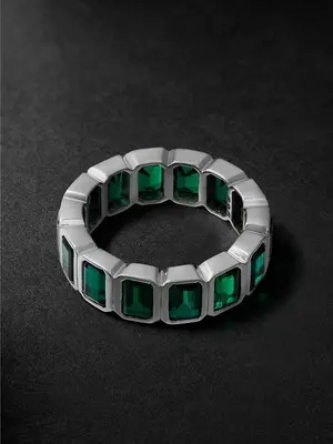 42 SUNS 14-karat White Gold Emerald Eternity Ring