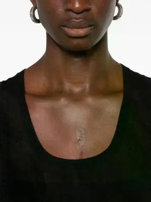 IVORY PARIS Serena Scoop-neck Ribbed-knit Top