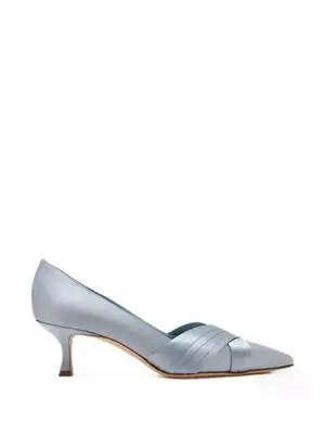 Manolo Blahnik Vieriolo Criss-cross Pointed-toe Heeled Pumps - Blue