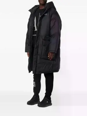EA7 Quilted Hooded Coat
