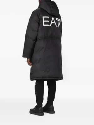 EA7 Quilted Hooded Coat