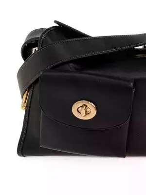 COACH Turnlock Haversack Leather Shoulder Bag