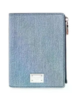 Dolce & Gabbana Logo-plaque Leather Wallet - Blue