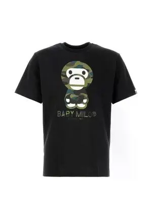 A BATHING APE Baby Milo Camo-print T-shirt - Black