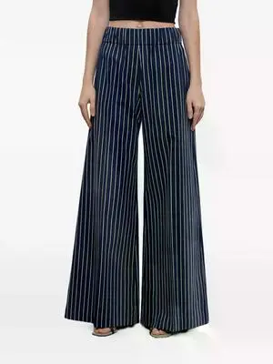 Brunello Cucinelli Striped Wide-leg Trousers - Blue