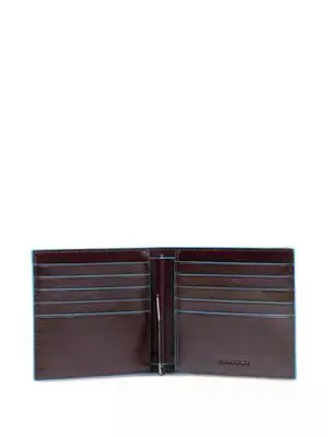 PIQUADRO Leather Money Clip Wallet