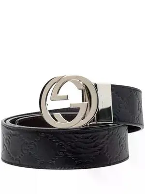 Gucci 2000-2015 Guccissima Interlocking G Buckle Reversible Belt