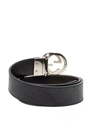 Gucci 2000-2015 Guccissima Interlocking G Buckle Reversible Belt