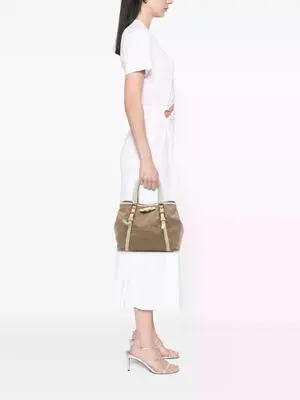 Prada 2013-2026 Canvas Canapa Logo Bow Satchel