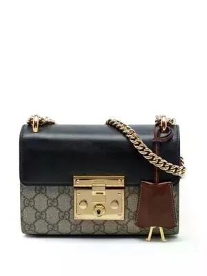 Gucci 2016-2026 Small Gg Supreme Padlock Crossbody Bag - Neutrals