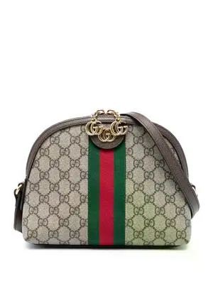 Gucci 2016-2026 Small Gg Supreme Web Ophidia Dome Crossbody Bag - Neutrals