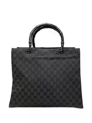 Gucci 2000-2015 Gg Canvas Bamboo Handbag - Grey