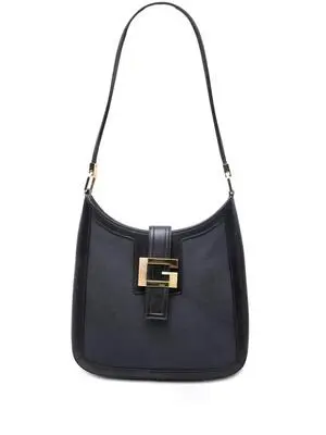 Gucci 2000-2015 Bicolor Canvas And Calfskin Shoulder Bag
